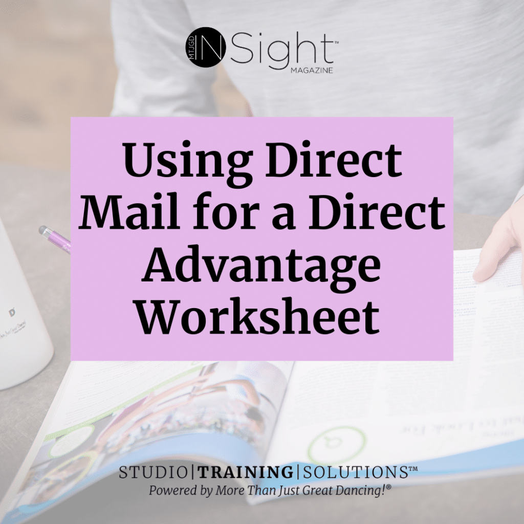Using Direct Mail for a Direct Advantage Worksheet – Studio Training ...